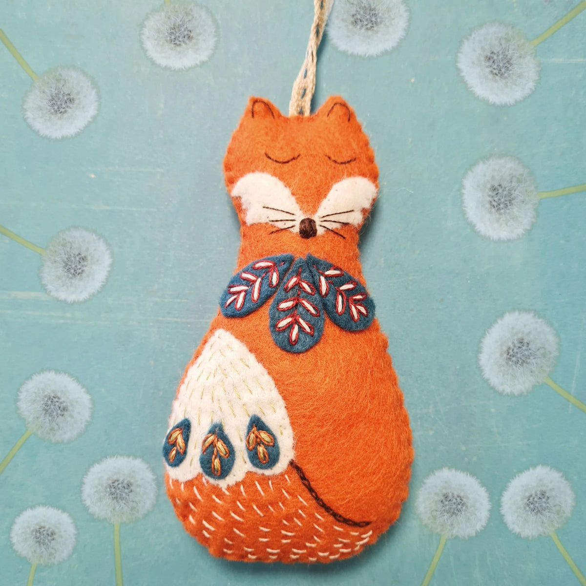 Folk Embroidered Fox Felt Craft Mini Kit – Corinne Lapierre DIY Sewing ...