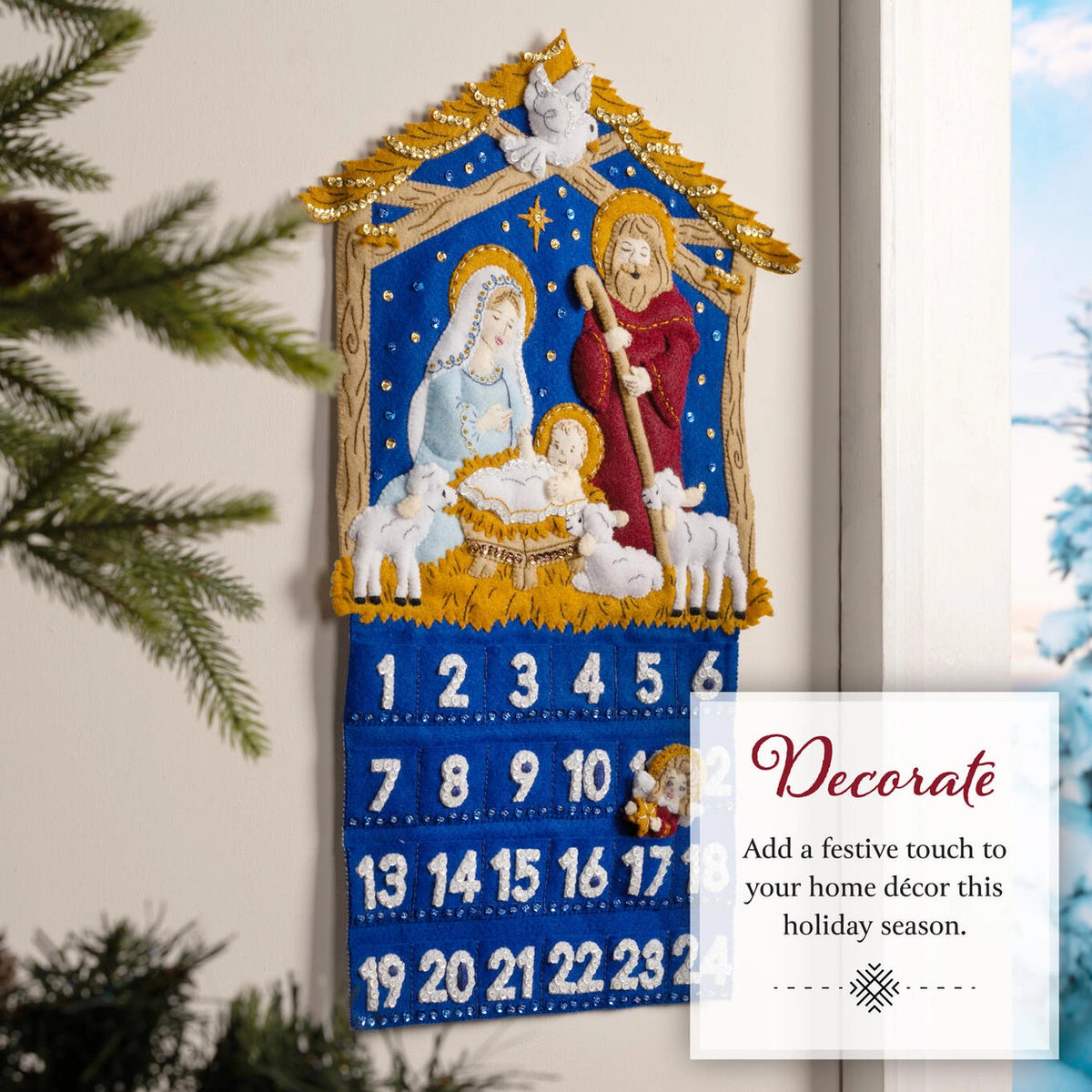 One Starry Night Felt Advent Calendar - DIY Embroidery & Applique | The ...