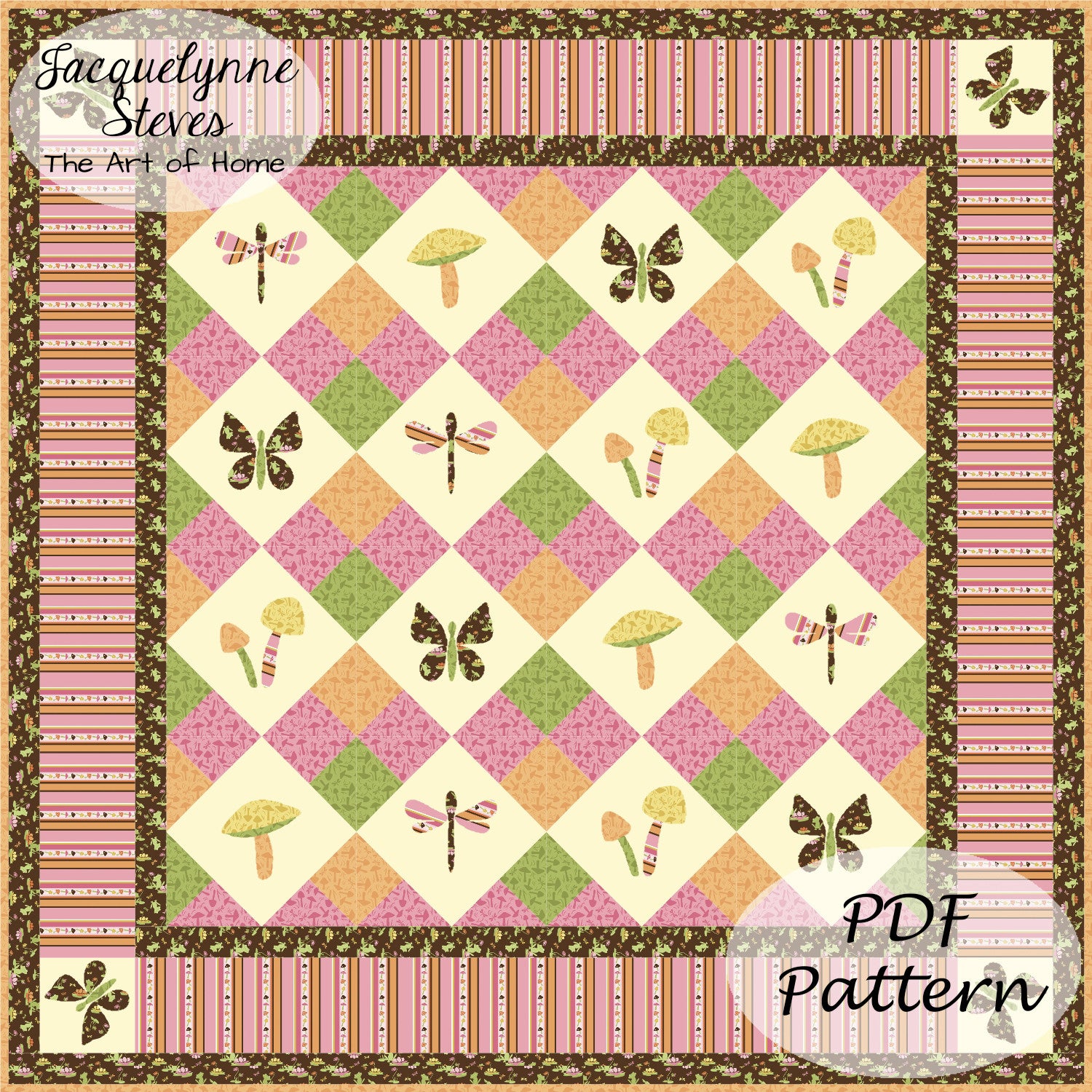 Flutterby Quilt Pattern Digital Download - Butterfly Design | The Art ...